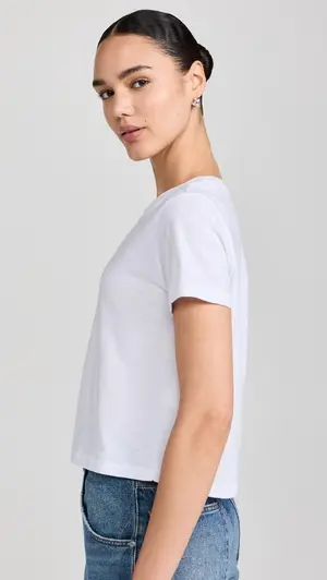 Madewell Boxy Crop Tee In Soft Slub - Eyelet White
