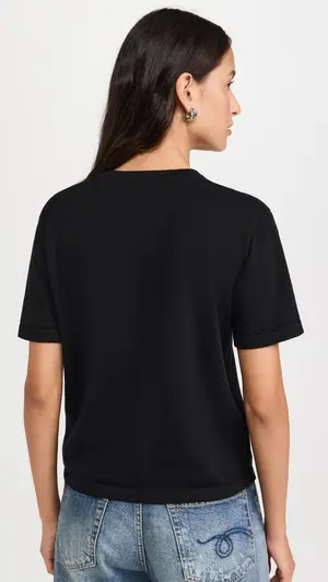 Rails Cotton Cashmere Crewneck Tee - Black