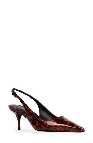 BLACK SUEDE STUDIO Alloy Slingback Pumps - Tortoise Patent
