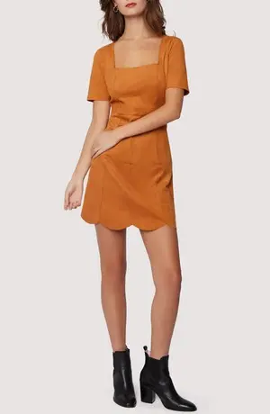 LOST + WANDER Amore Faux Suede Minidress