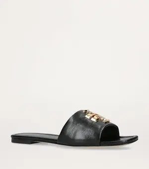 Tory Burch Leather Eleanor Slides - Black