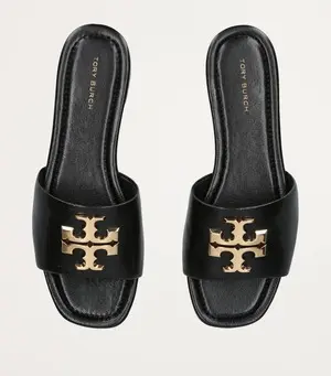 Tory Burch Leather Eleanor Slides - Black
