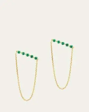 Jia Jia 14k Gemstone Chain Earrings - Green