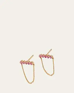 Jia Jia 14k Gemstone Chain Earrings - Green