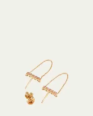 Jia Jia 14k Gemstone Chain Earrings - Green