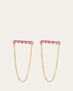 Jia Jia JIA JIA 14k Gemstone Chain Earrings Pink