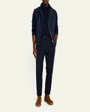 Brunello Cucinelli Pleated Twill Trousers - Ocean Blue