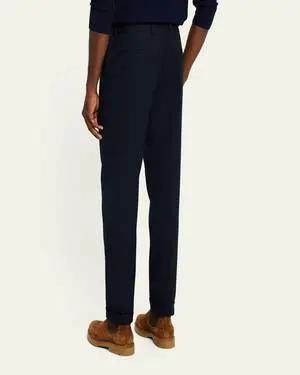 Brunello Cucinelli Pleated Twill Trousers - Ocean Blue