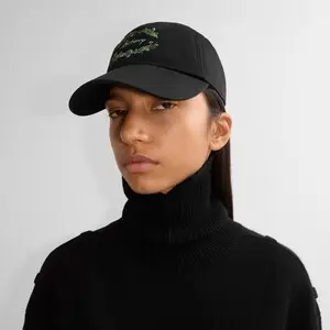 Burberry Thistle Logo Cotton Blend Baseball Cap - Coal | Editorialist