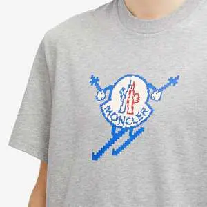 Moncler Skiing Pixel Logo T-Shirt - Grey | Editorialist