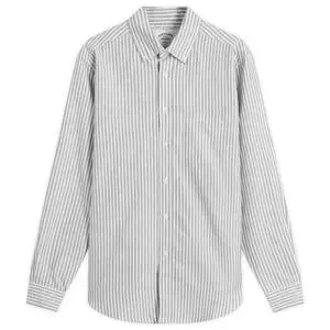 Portuguese Flannel Belavista Stripe Button Down Oxford Shirt White/black