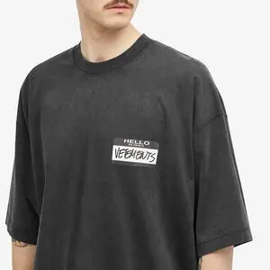 Vetements Hello My Name Is T-Shirt In Black - 40% Off | Editorialist