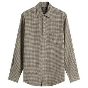 Portuguese Flannel Abstract Houndstooth Shirt Charcoal