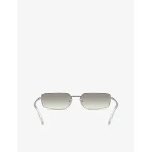 Prada Rectangular-frame Metal Sunglasses - Silver