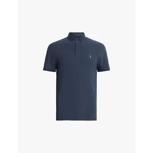 ALLSAINTS Reform Logo-embroidered Cotton-piqué Polo Shirt L Garnet Blue