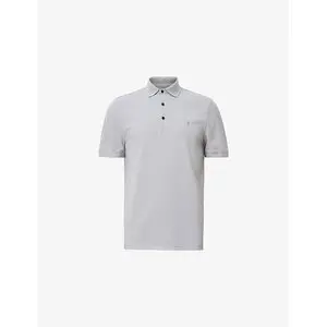 ALLSAINTS Reform Logo-embroidered Cotton-piqué Polo Shirt L Machine Grey
