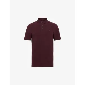 ALLSAINTS Reform Logo-embroidered Cotton-piqué Polo Shirt L Mars Red