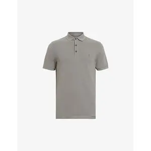ALLSAINTS Reform Logo-embroidered Cotton-piqué Polo Shirt L Radio Grey