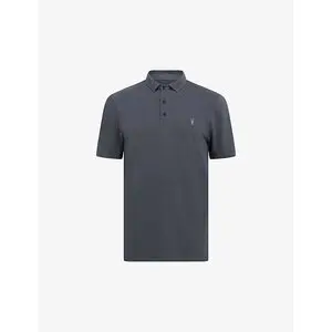 ALLSAINTS Reform Logo-embroidered Cotton-piqué Polo Shirt L Smith Blue