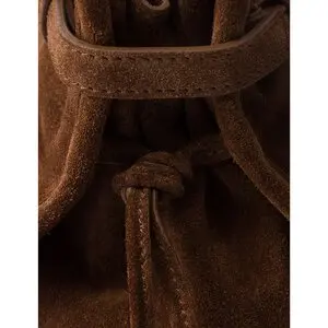 Prada Medium Suede Handbag - Brown