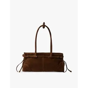 Prada Medium Suede Handbag - Brown