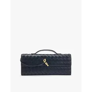 Bottega Veneta Andiamo Long Intrecciato-weave Leather Clutch - Black-m Brass