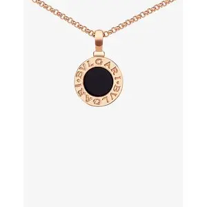 BVLGARI 18ct And Onyx Pendant Necklace - Rose Gold