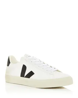 VEJA Campo Low Top Leather Sneakers - White/black