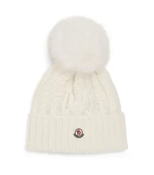 Moncler Moncler Wool Pom-Pom Beanie White