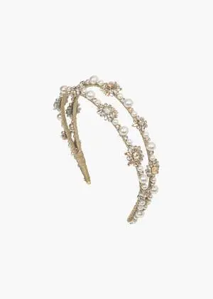 JENNIFER BEHR Manon Headband - Crystal Pearl