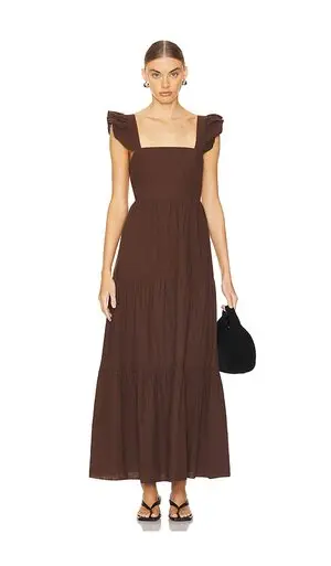 SNDYS. Tiered Maxi Dress - Chocolate