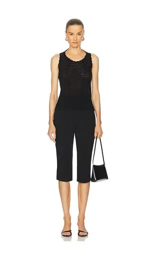 Norma Kamali Scoop Neck Crochet Tank Top