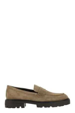 Hogan H673 Suede Loafers - Beige
