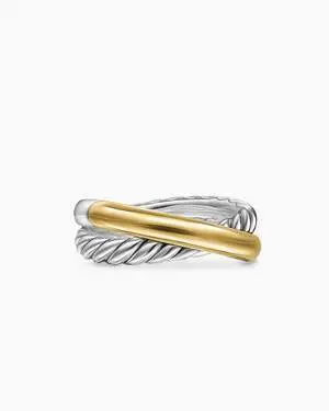 David Yurman David Yurman Crossover Two Row Ring Sterling Silver/14k Yellow Gold