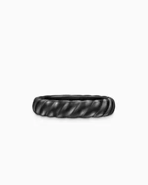 David Yurman Sculpted Cable Band Ring - Black Titanium