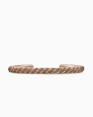 David Yurman Sculpted Cable Cuff Bracelet - Cognac Diamond