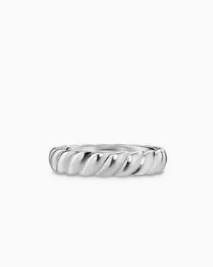 David Yurman Sculpted Cable Band Ring - 18k White Gold