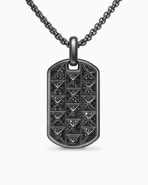 David Yurman Pyramid Black Titanium Tag With Black Diamonds - Black Diamond