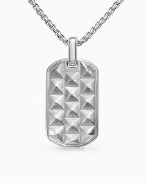 David Yurman Pyramid Sterling Silver Tag - All Sterling Silver