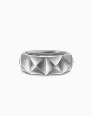 David Yurman Sterling Silver Pyramid Band Ring - All Sterling Silver
