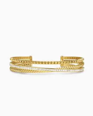 David Yurman Crossover Trio Cuff Bracelet - Diamond