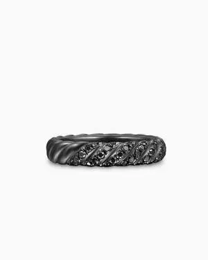 David Yurman Sculpted Cable Band Ring - Black Diamond