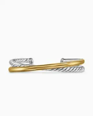 David Yurman Crossover Cuff Bracelet - Sterling Silver/14k Yellow Gold