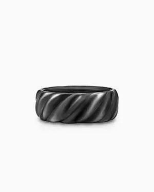 David Yurman Sculpted Cable Band Ring - Black Titanium