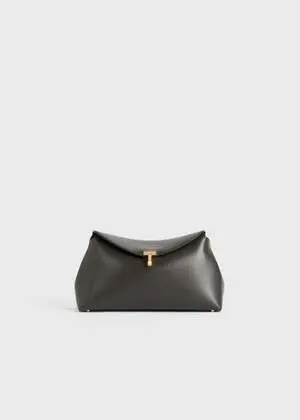 TOTEME T-lock Leather Clutch - Bark
