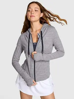 Pink Relay Full-zip Hoodie - Grey