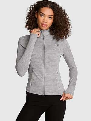 Pink Relay Full-zip Hoodie - Grey