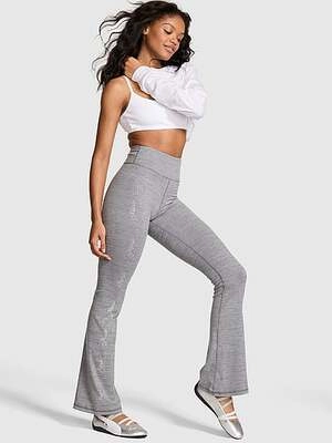 Pink Relay™ Ruched Foldover Flare Leggings - Grey