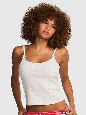 Pink Keyhole Charm Cami - Grey
