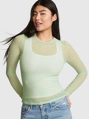 Pink Base Stretch Long-sleeve Tee - Print
